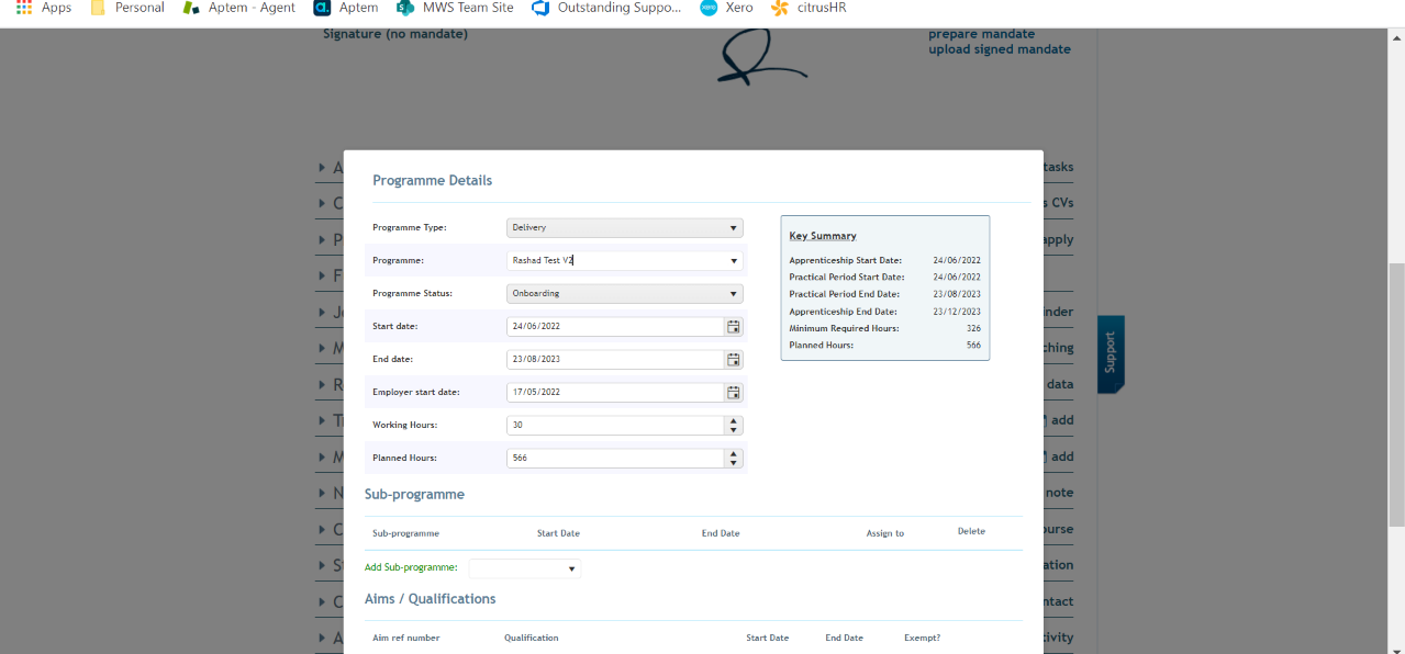 Enrolling learners onto a programme: Troubleshooting guide – Aptem Help Centre