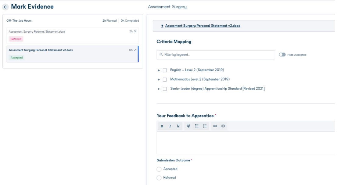 Learning plan evidence: Troubleshooting guide – Aptem Help Centre