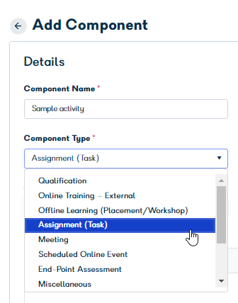 Assignment (task) activity type – Aptem Help Centre
