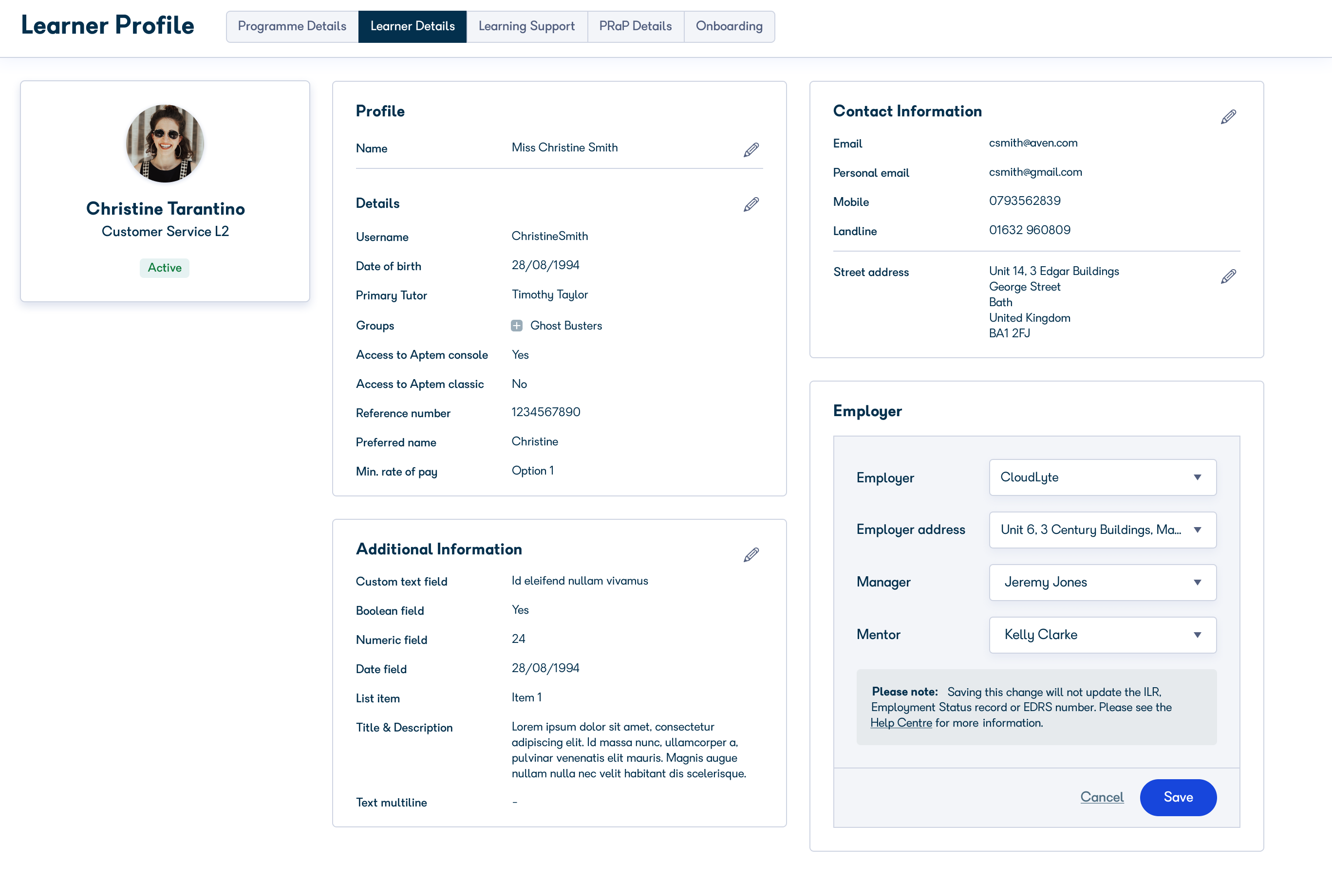 Edit Employer details – Aptem Help Centre