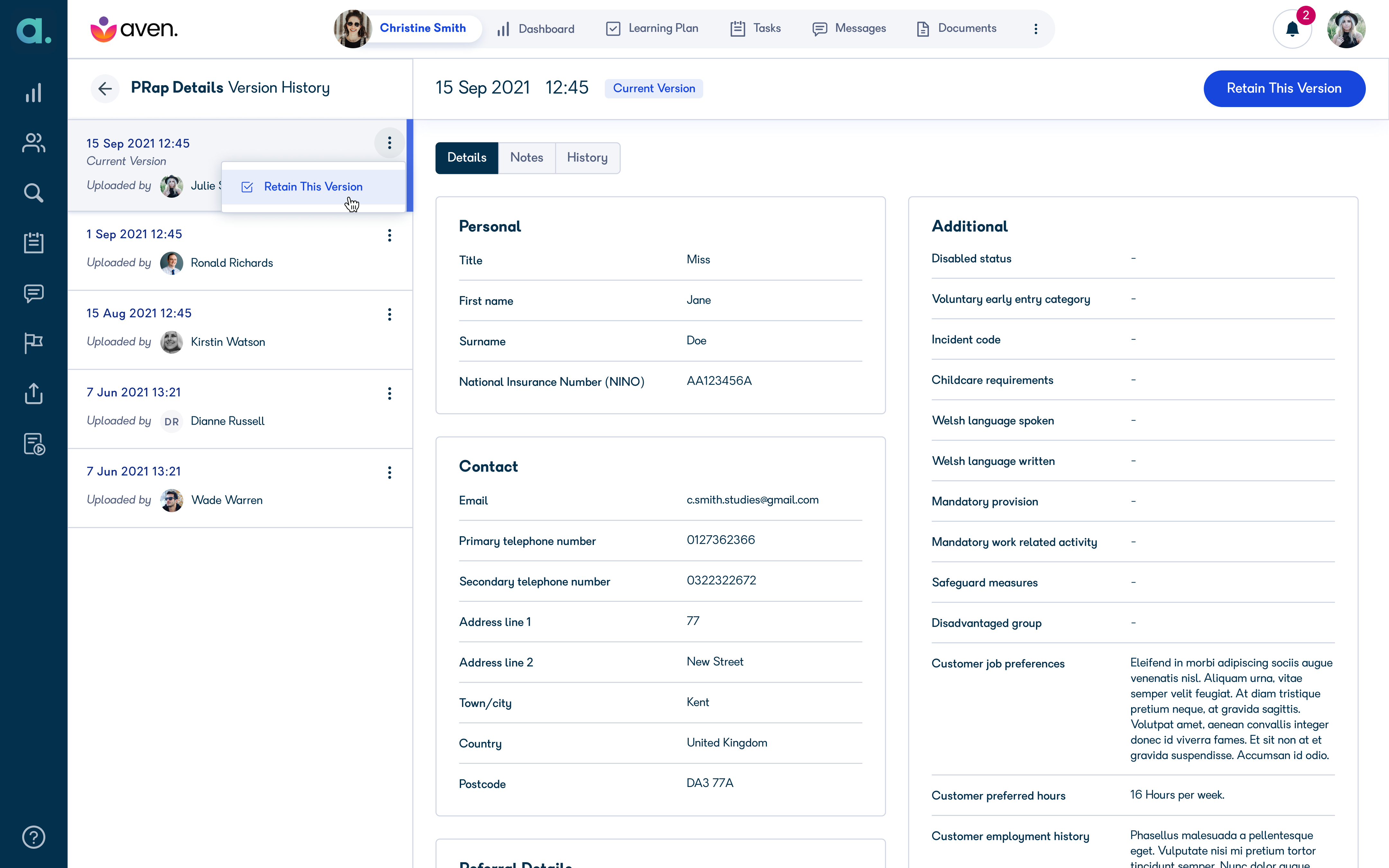 PRaP versions – Aptem Help Centre
