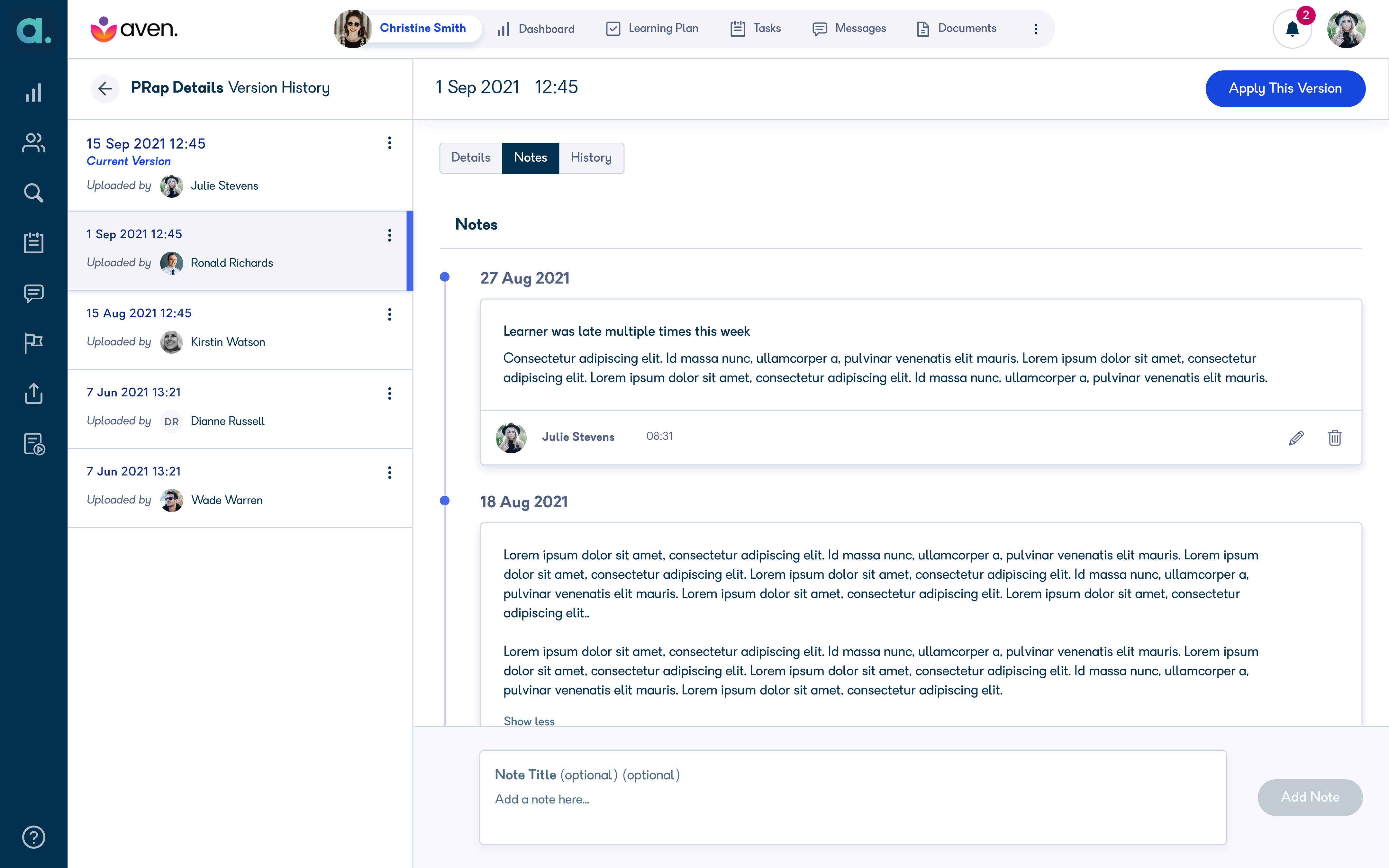 PRaP versions – Aptem Help Centre