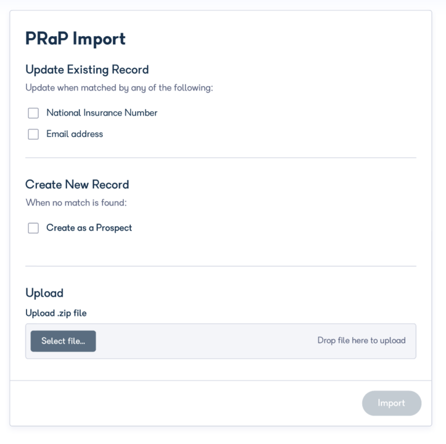 PRaP import process – Aptem Help Centre